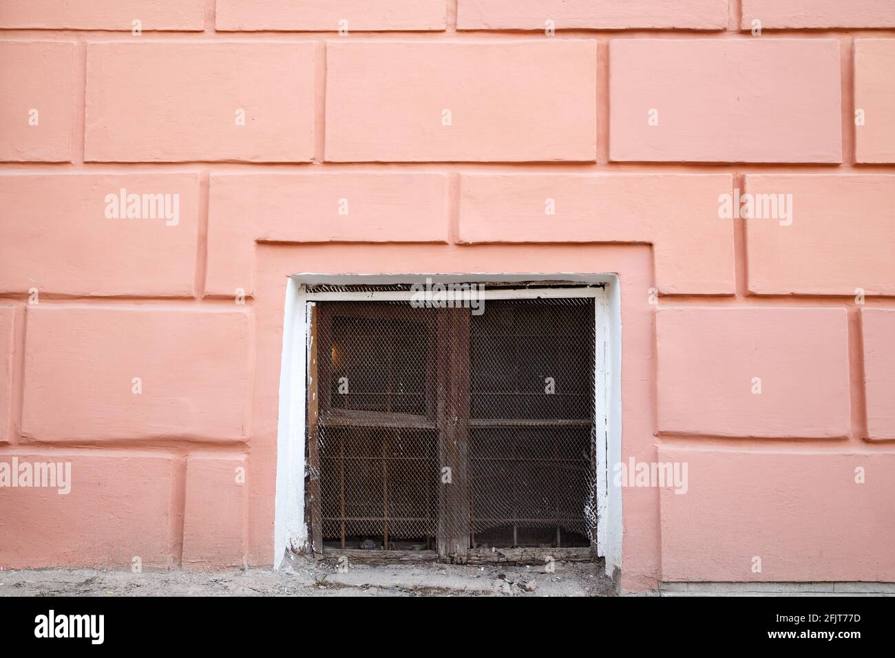 Image of vintage painted house with old window Stock Photo - Alamy
