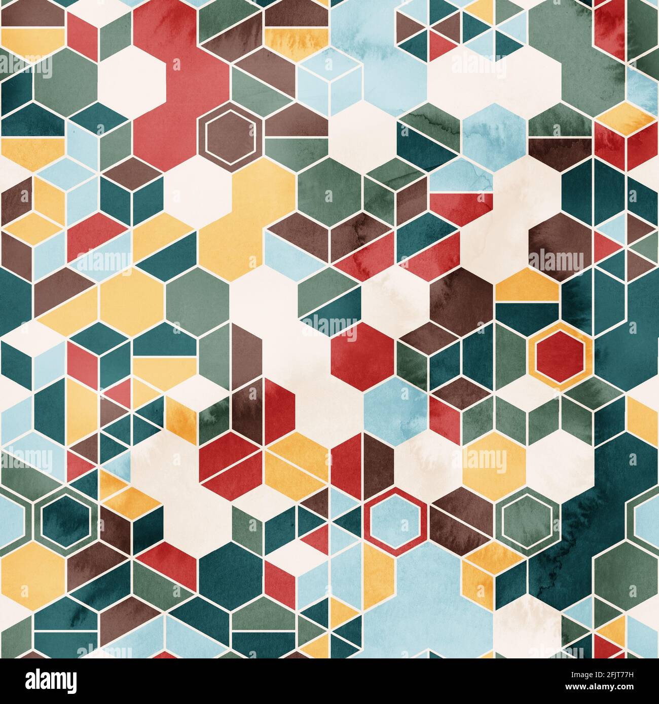 Repetitive pattern of hexagons in vibrant colors hi-res stock ...