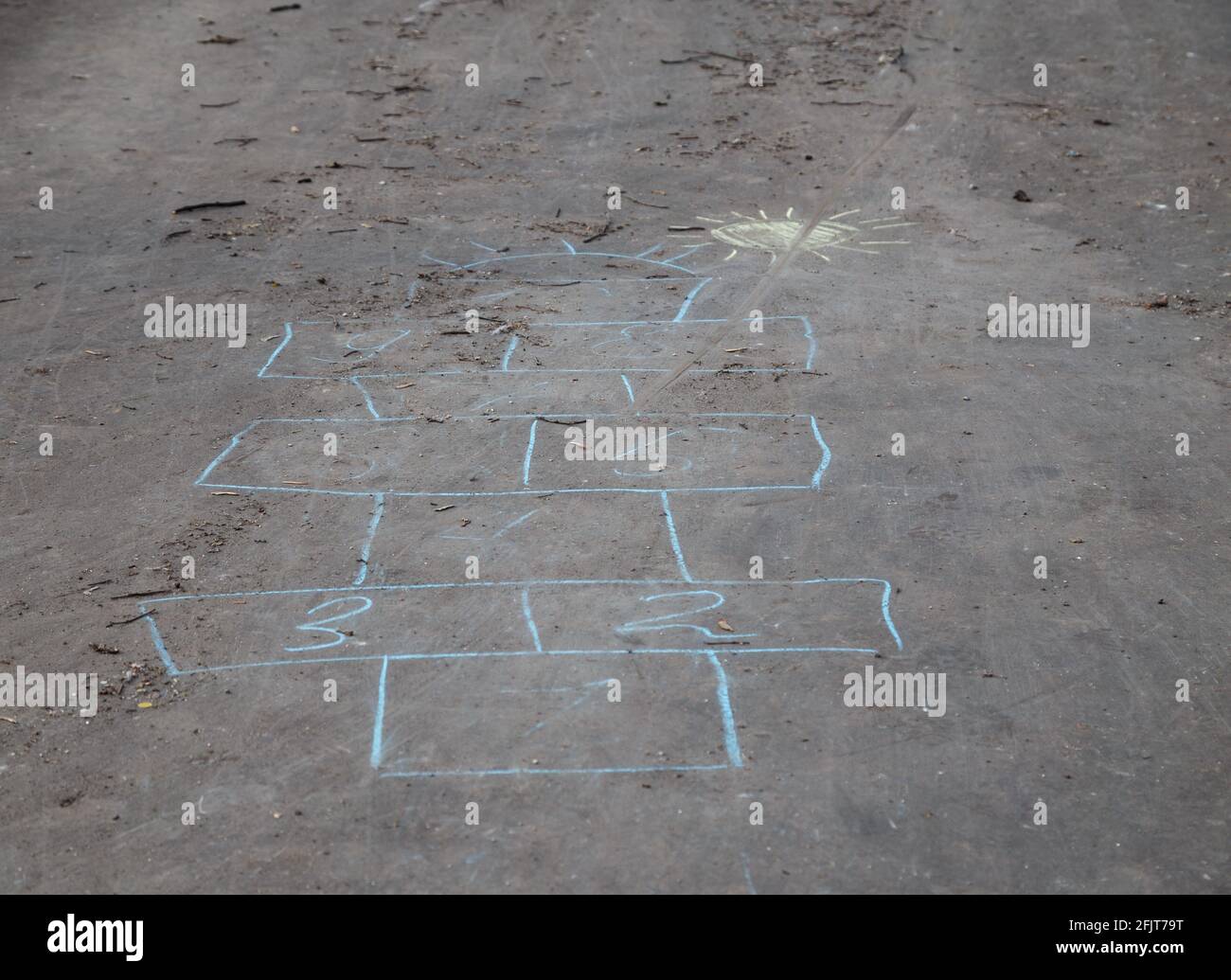 Image of childrens drawing on the ground Stock Photo - Alamy