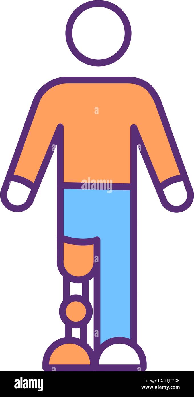 Below-the-knee prosthetic leg RGB color icon Stock Vector Image & Art ...