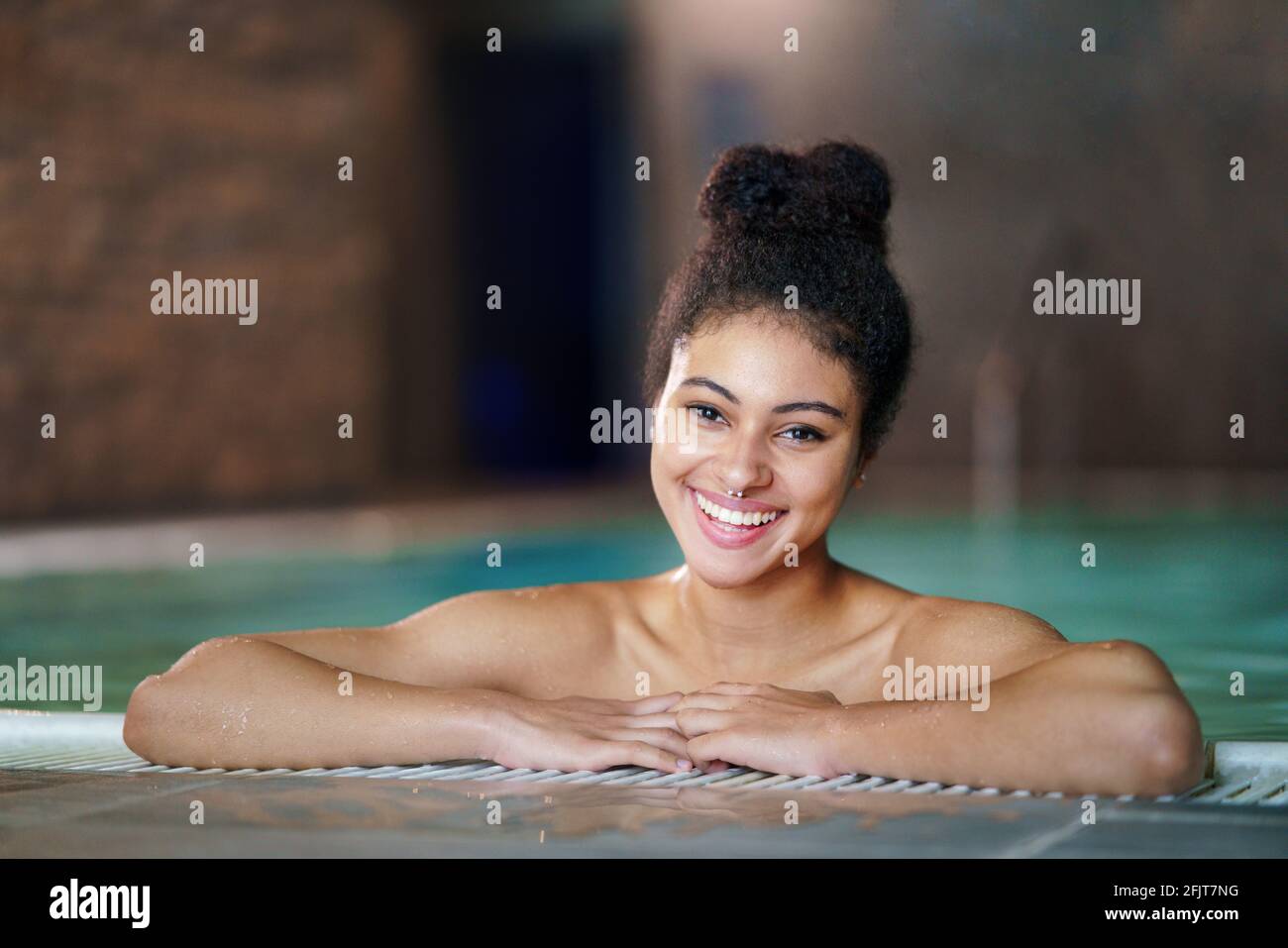 Woman swimming pool indoor hi-res stock photography and images - Alamy