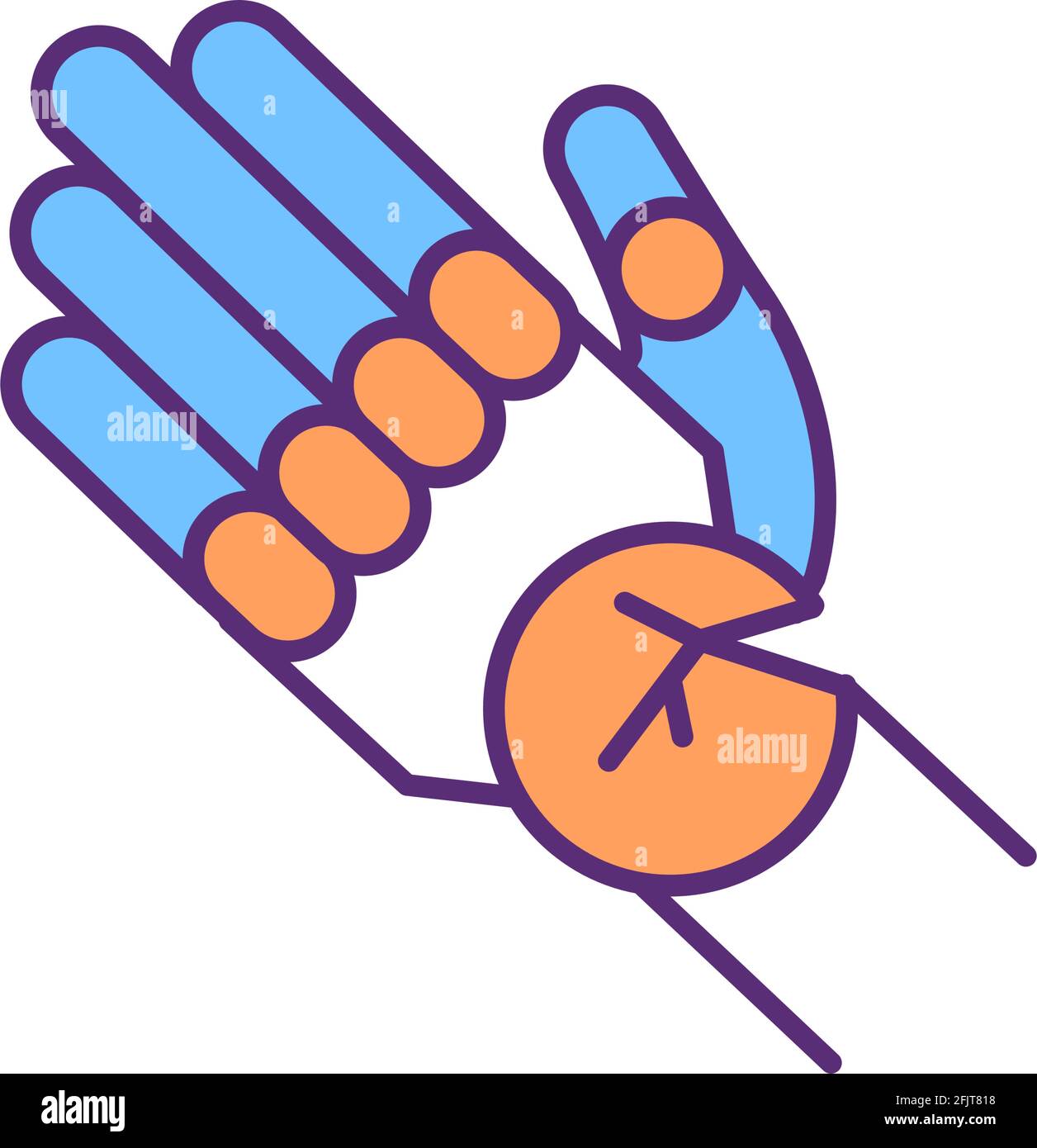Prosthetic hand repair and replacement RGB color icon Stock Vector ...