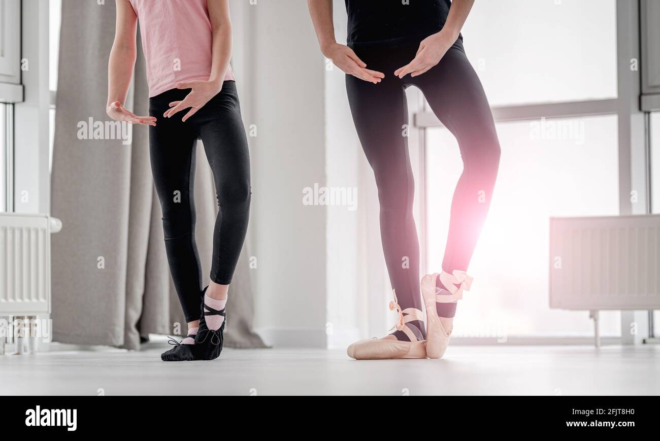 Ballerinas legs during dance class Stock Photo - Alamy
