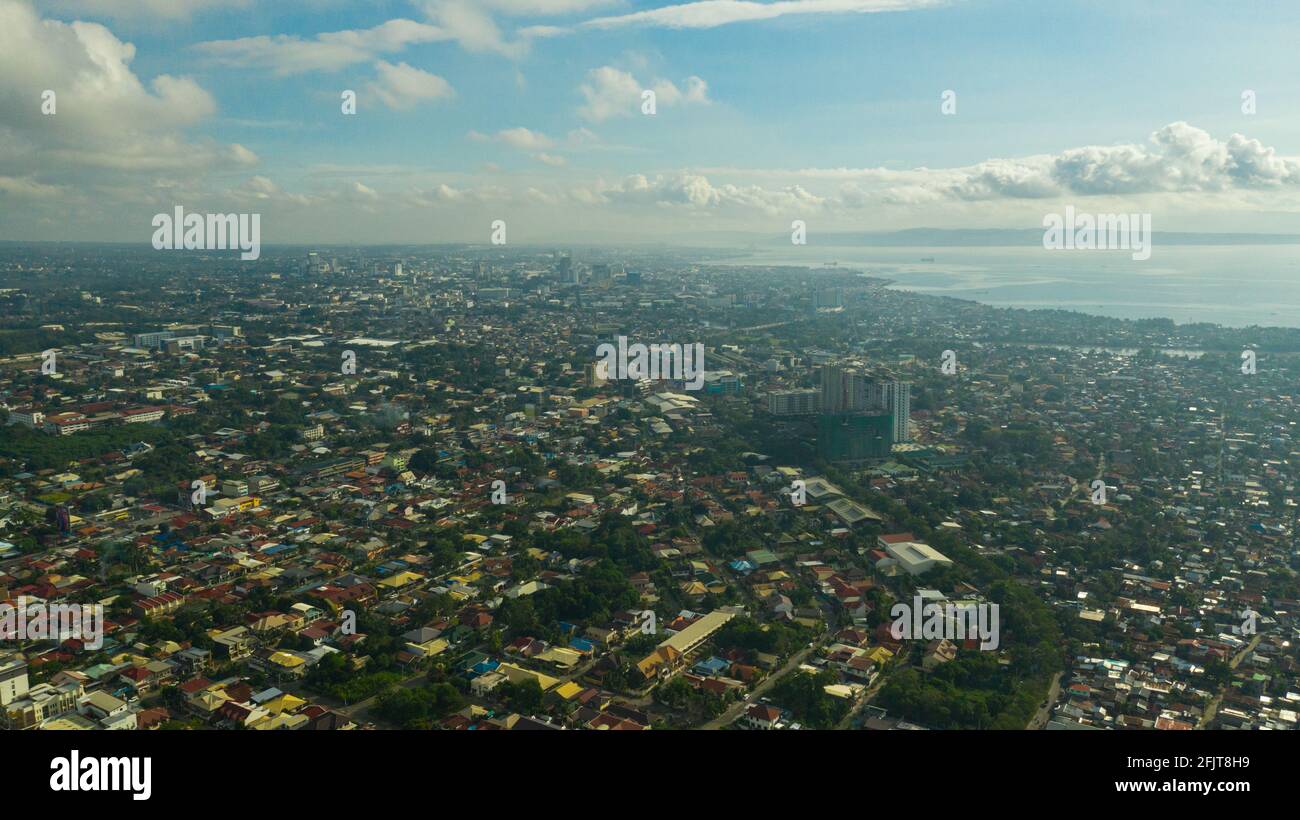 Davao city with modern buildings, business centers on the island of ...