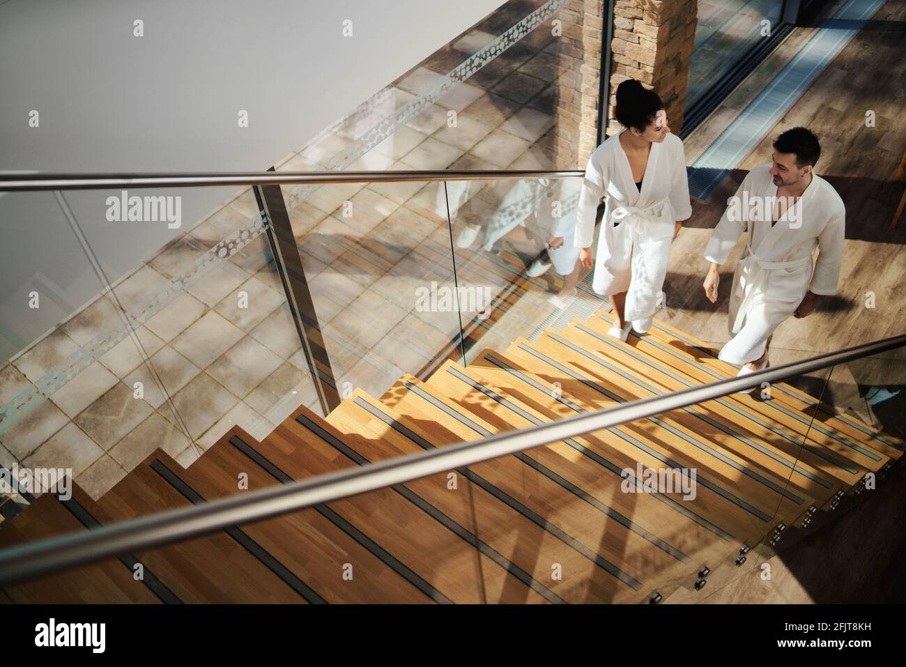 Woman stairs top view above hi-res stock photography and images - Alamy