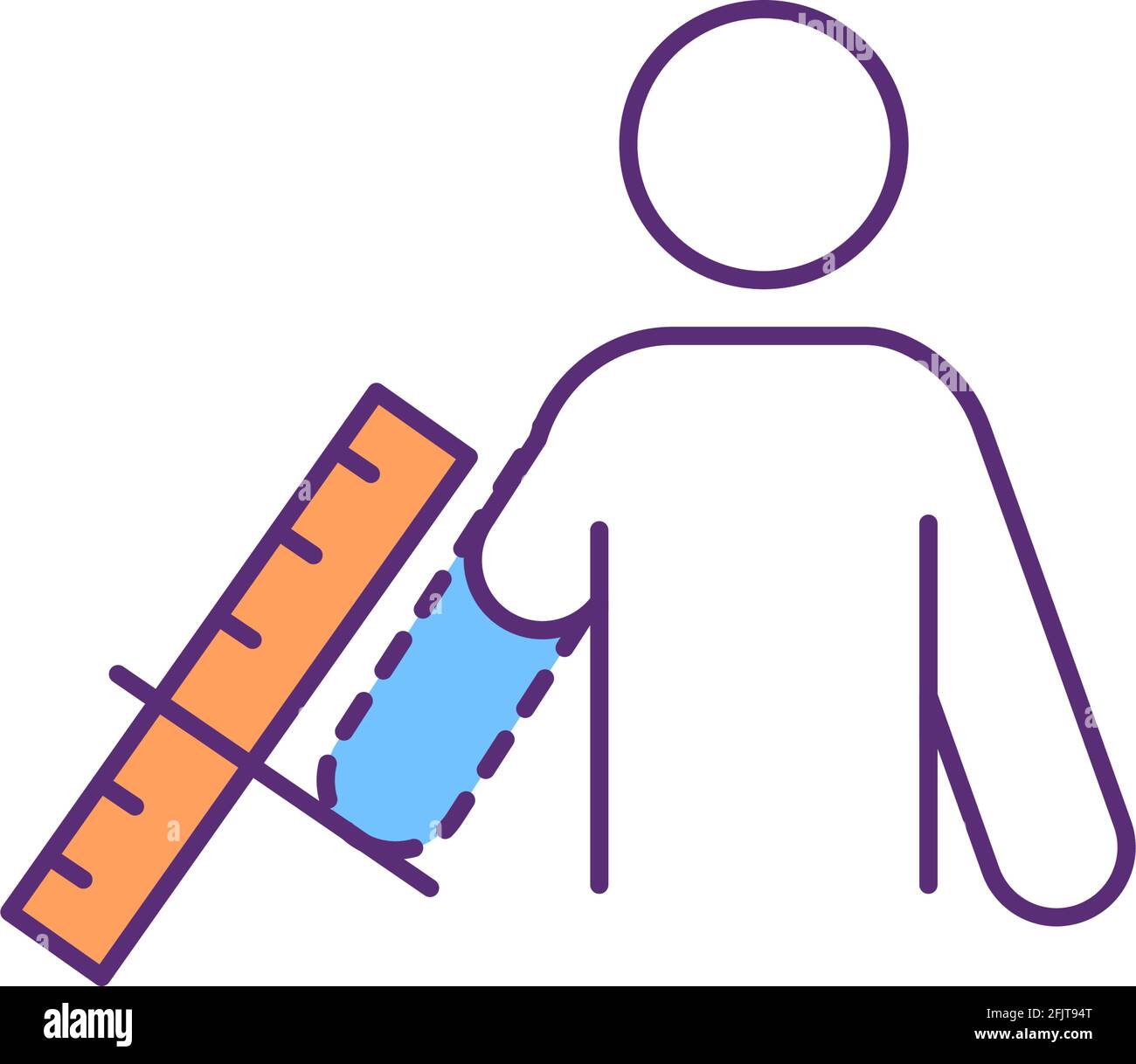 Residual limb length measurement RGB color icon Stock Vector Image ...