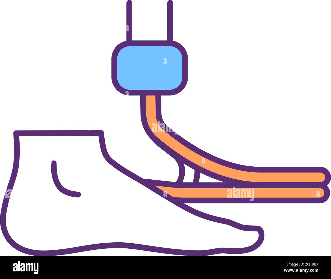 Balance control with single prosthetic leg RGB color icon Stock Vector ...