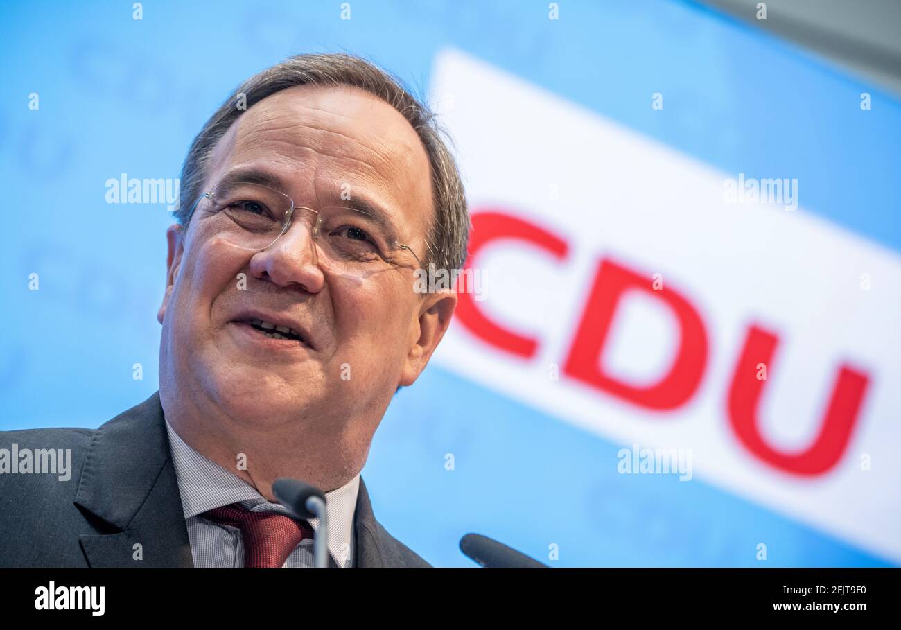 Berlin, Germany. 26th Apr, 2021. Armin Laschet, CDU Federal Chairman ...