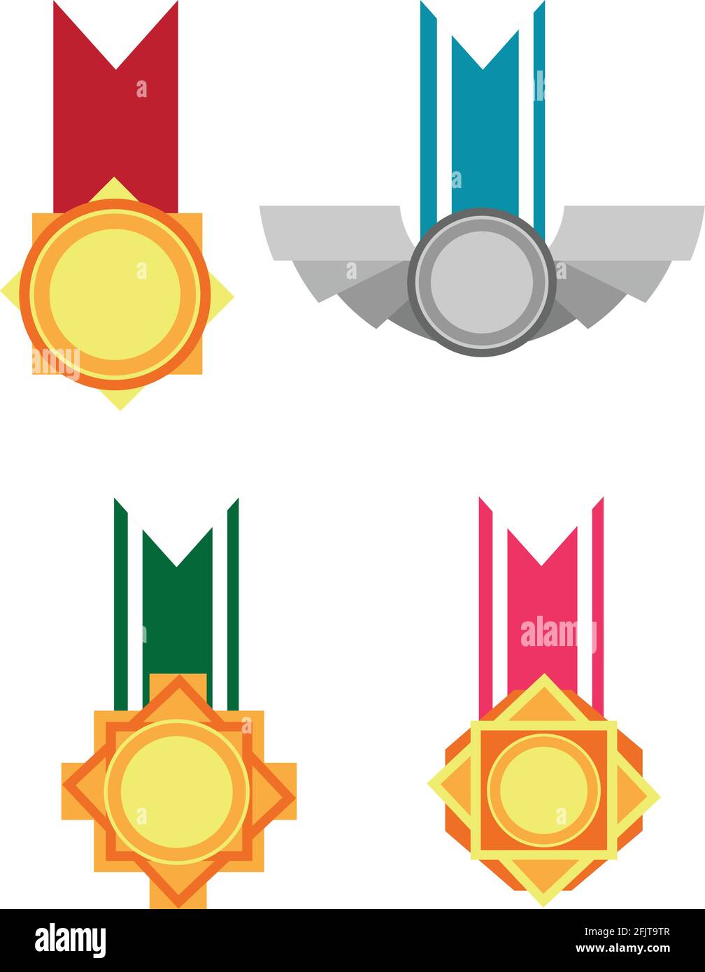 Military Ribbon Medals Award Achievement Cartoon Vector Drawing Stock ...