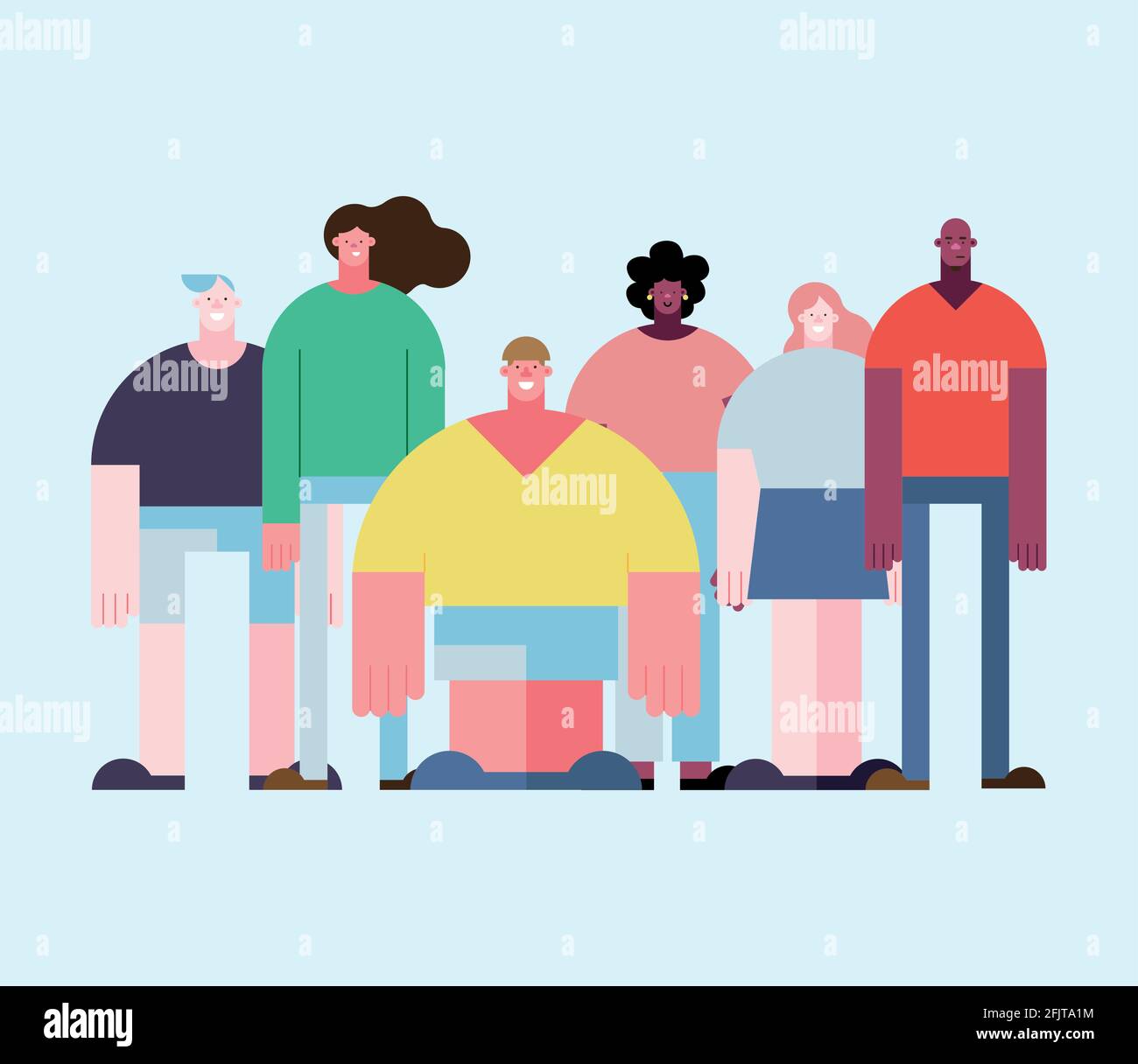 Diverse group six people Stock Vector Images - Alamy