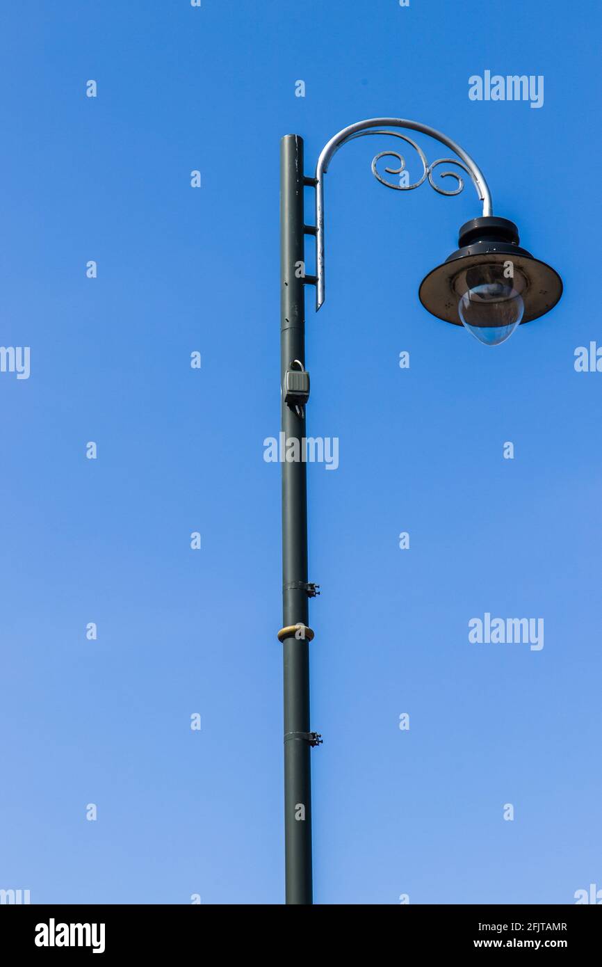 Single street light seen in the West Norfolk coastal town of Hunstanton ...