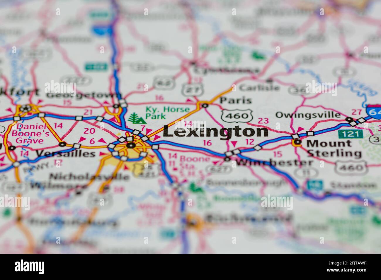 Lexington Kentucky USA and surrounding areas Shown on a road map or ... Lexington Kentucky USA and surrounding areas Shown on a road map or ...