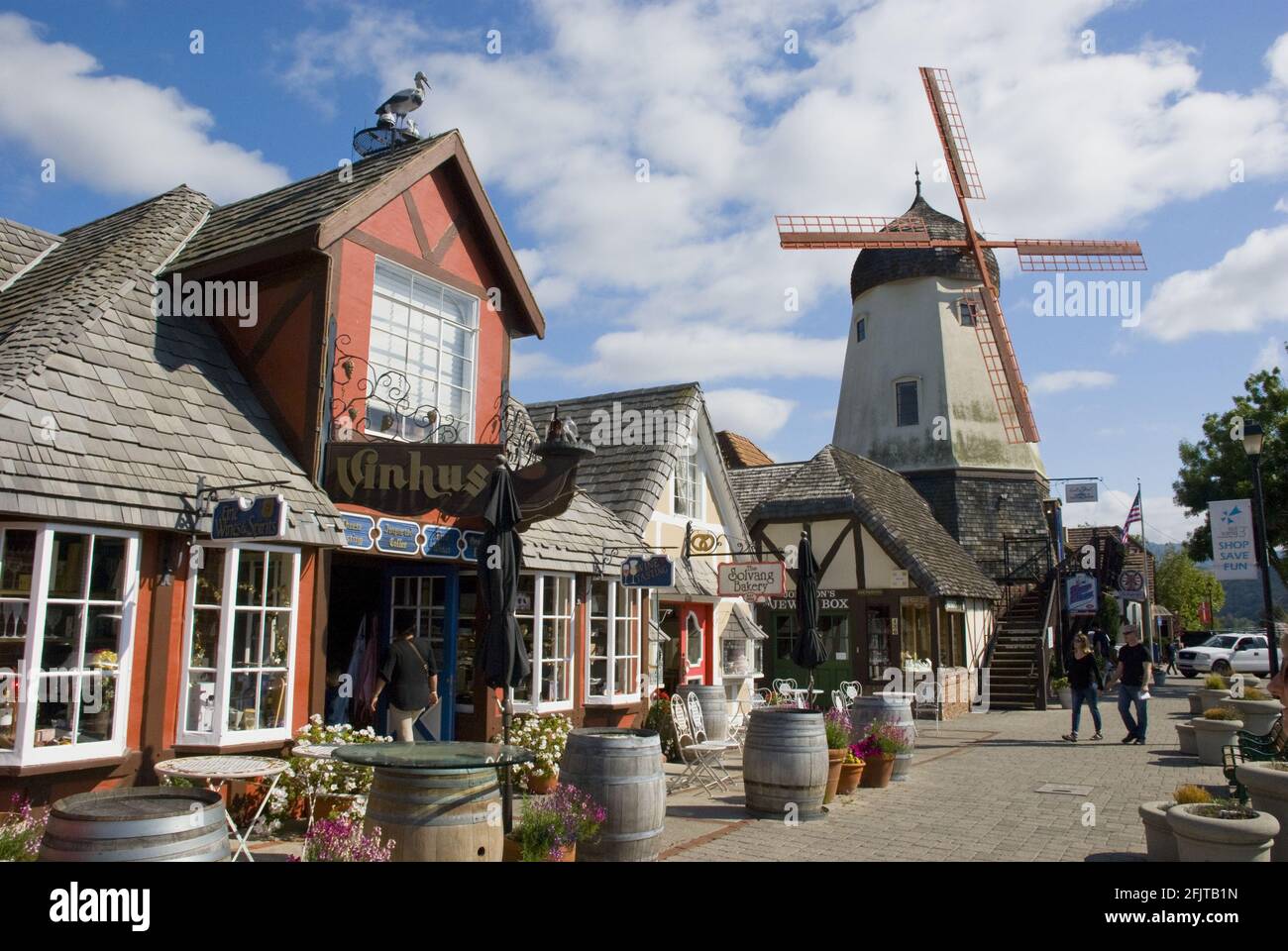 SOLVANG, UNITED STATES - Jun 10, 2016: Main Street of Solvang, the ...