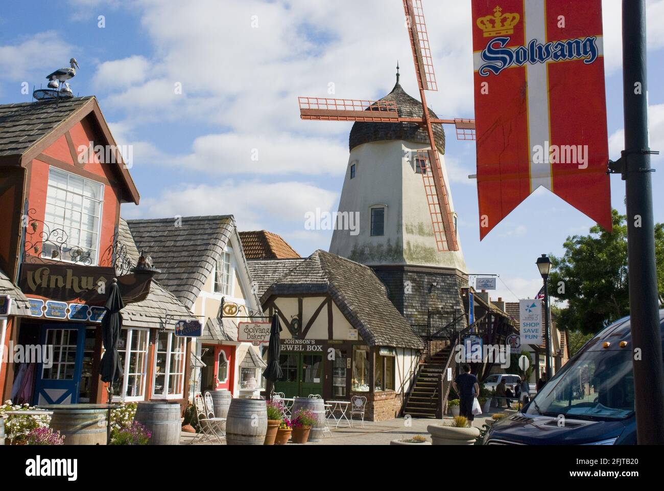 SOLVANG, UNITED STATES - Jun 10, 2016: Main Street of Solvang, the ...