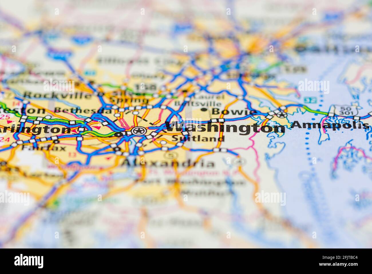 Washington USA and surrounding areas Shown on a road map or Geography ...