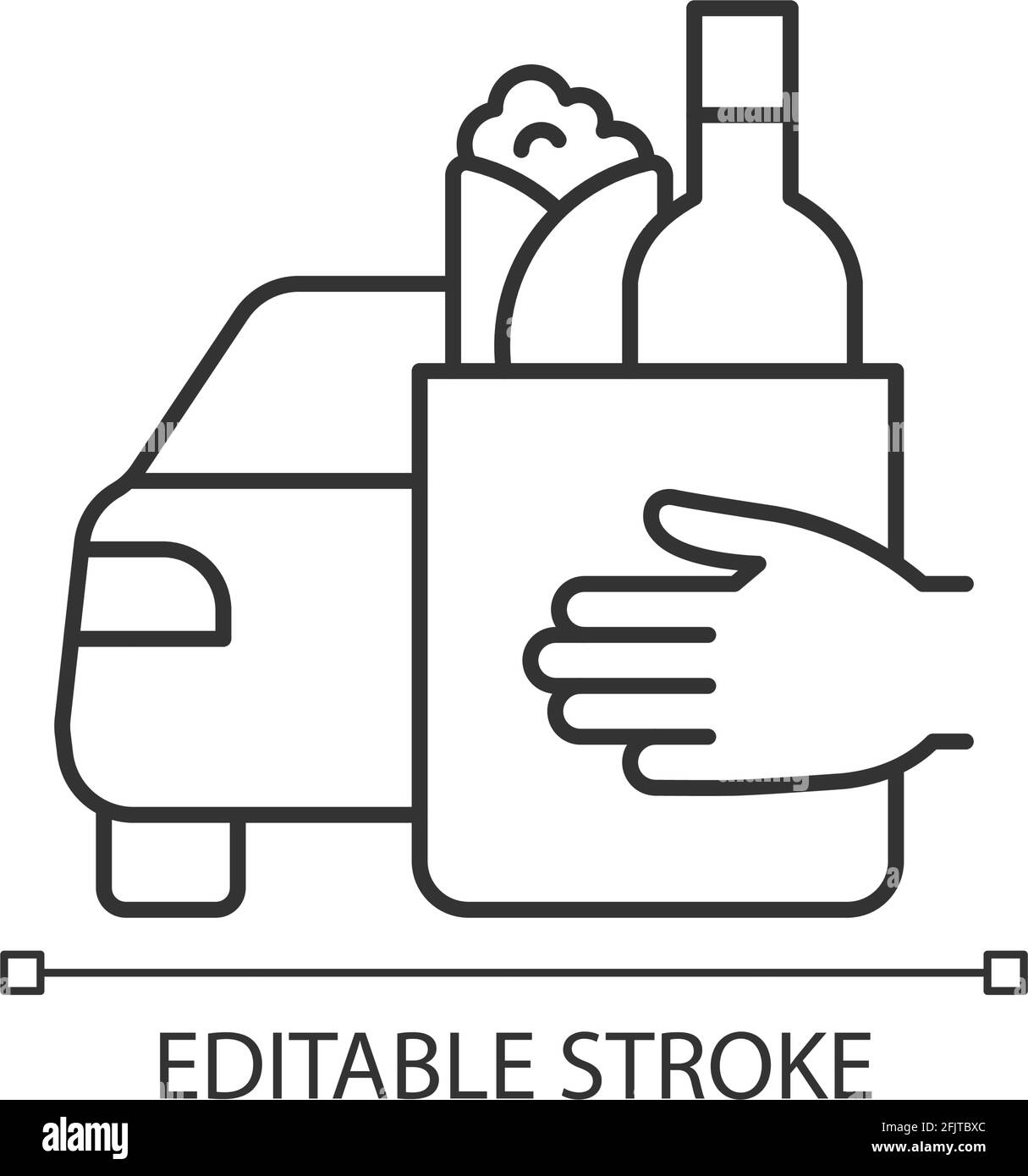 Drinks and food curbside pickup linear icon Stock Vector Image & Art ...