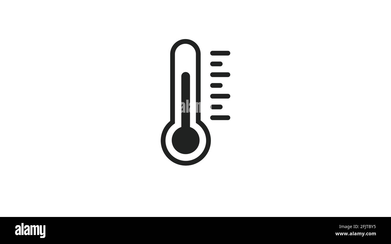 Thermometer icon. Vector isolated black and white illustration Stock ...