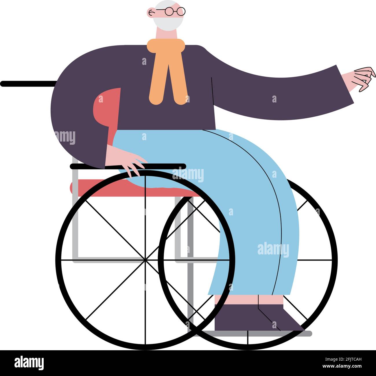 grandfather in wheelchair disable character Stock Vector Image & Art ...