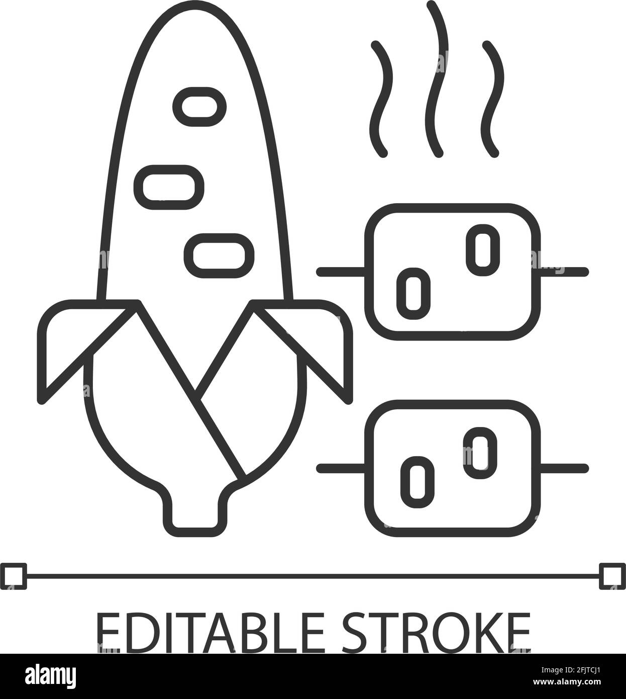 Boiled and grilled corn linear icon Stock Vector Image & Art - Alamy