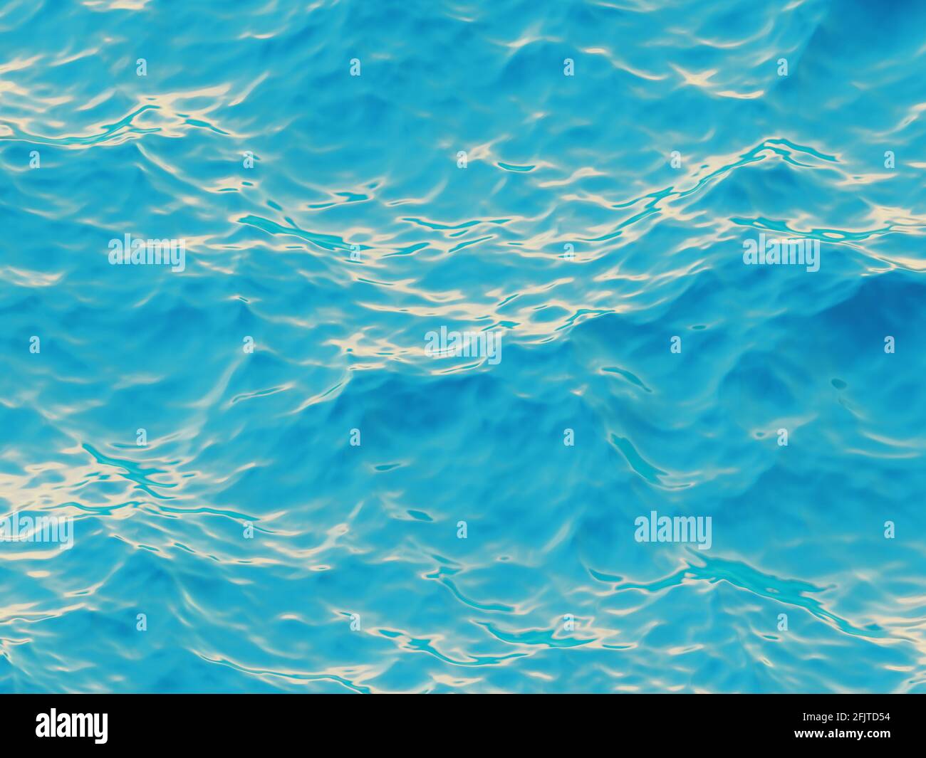 Ocean waves with sun reflection 3d illustration Stock Photo - Alamy