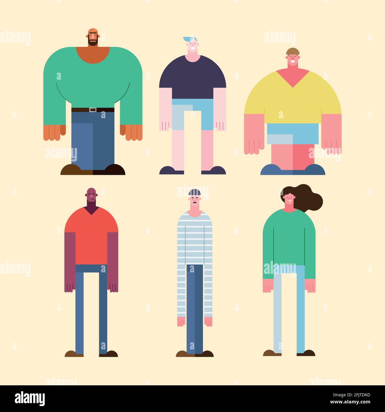 six diversity people group characters Stock Vector Image & Art - Alamy