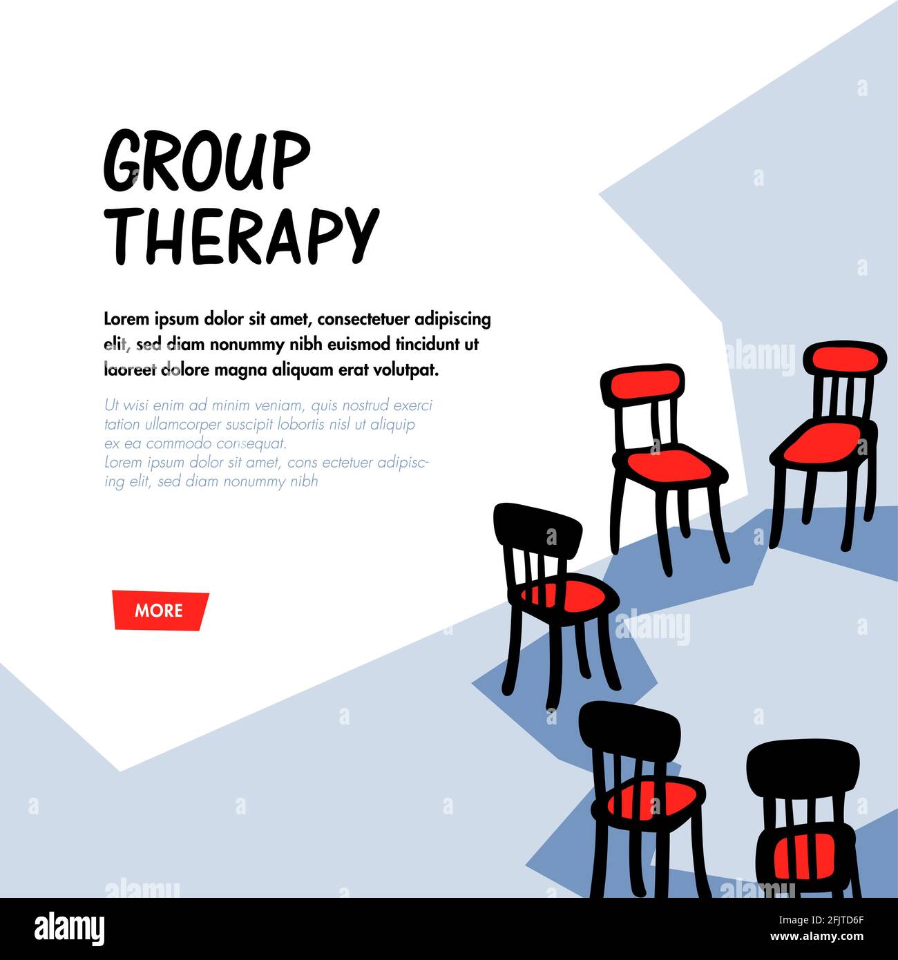 Vector illustration of hand drawn chairs arranged in a circle ...