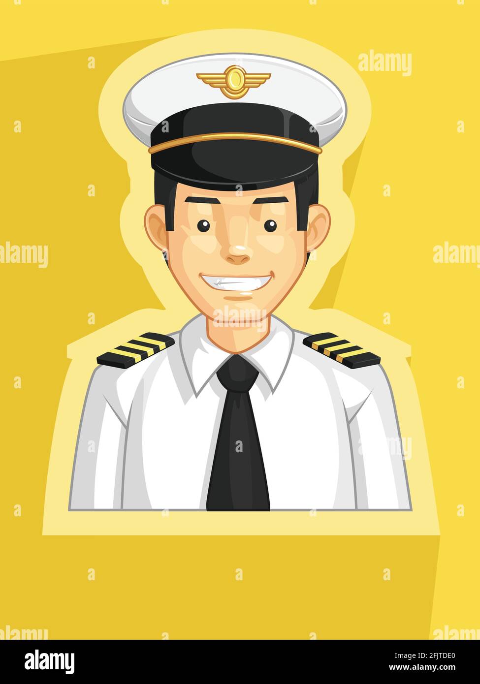 Mascot Pilot Air Force Officer Profile Avatar Cartoon Illustration ...