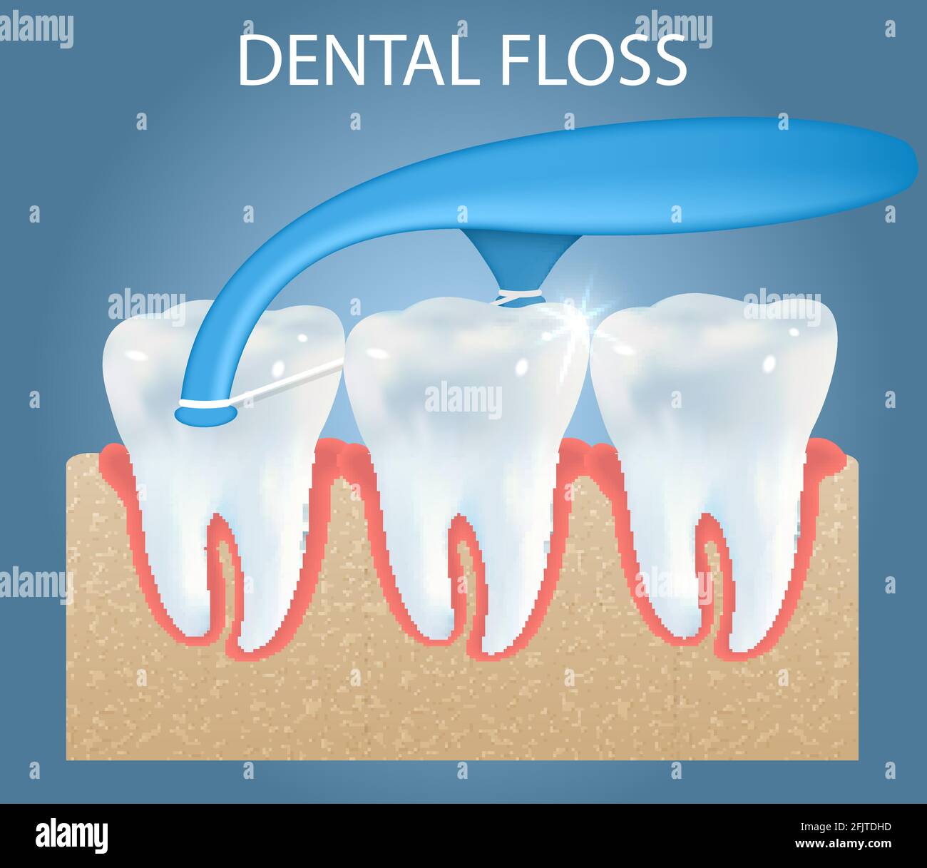 Oral care dental floss pick ad vector poster, banner template. Teeth ...
