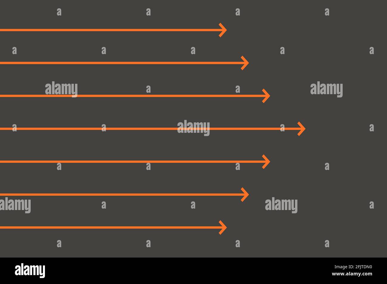 colored thin arrows pointing to the right on a gray background ...