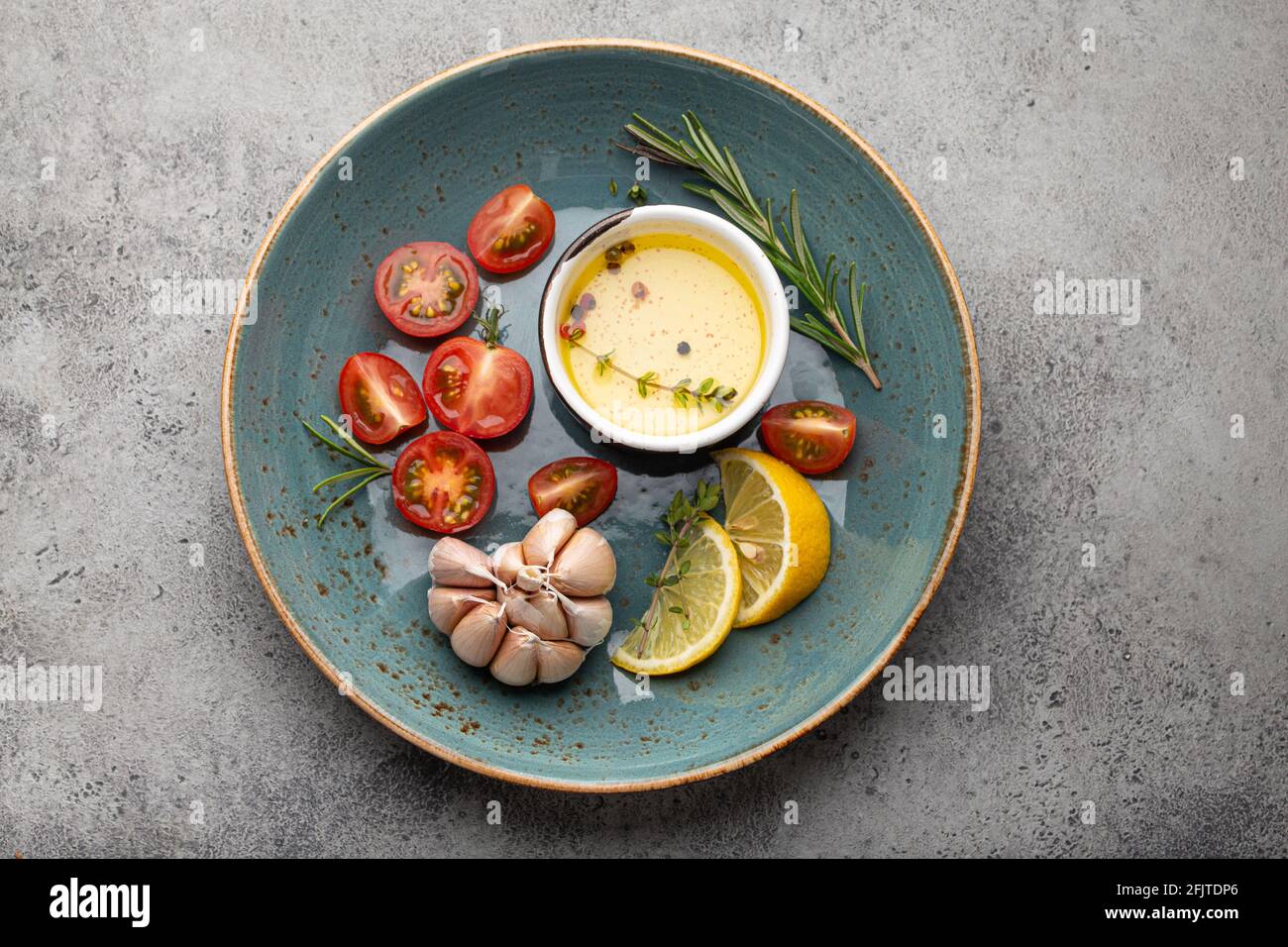 Food cooking healthy ingredients on plate from above Stock Photo - Alamy