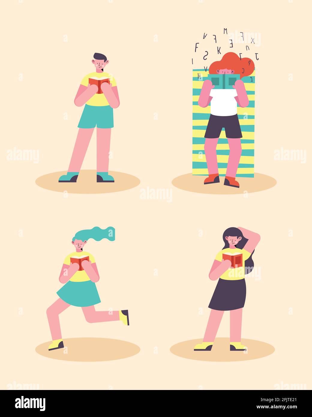 four persons with dyslexia characters Stock Vector Image & Art - Alamy