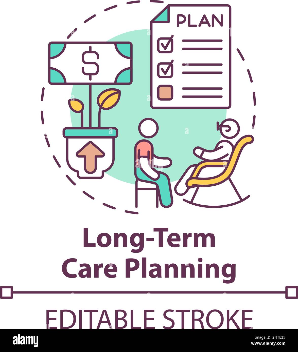 Long-term care planning concept icon Stock Vector Image & Art - Alamy