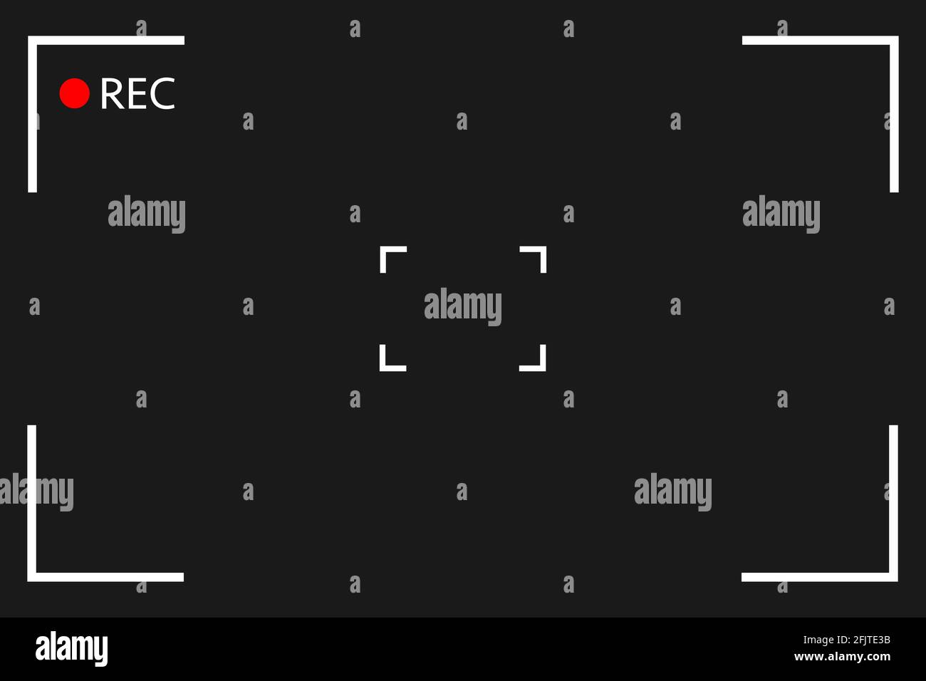Camera viewfinder rec background vector. Screen Video on a black ...
