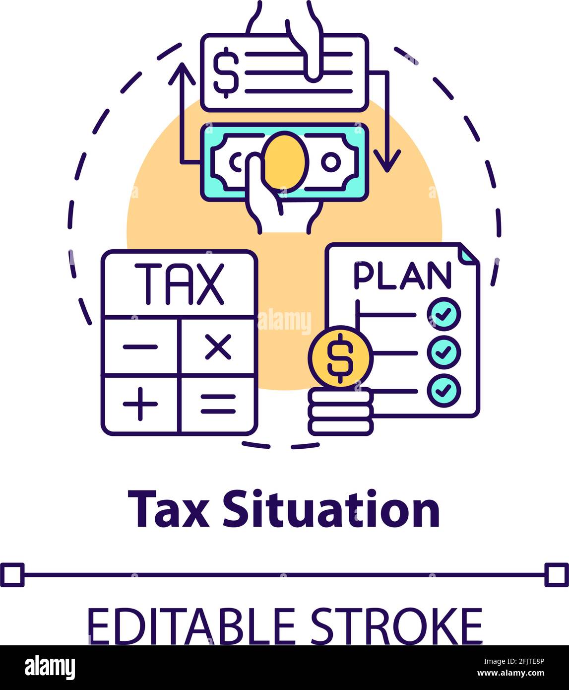 Tax situation concept icon Stock Vector Image & Art - Alamy