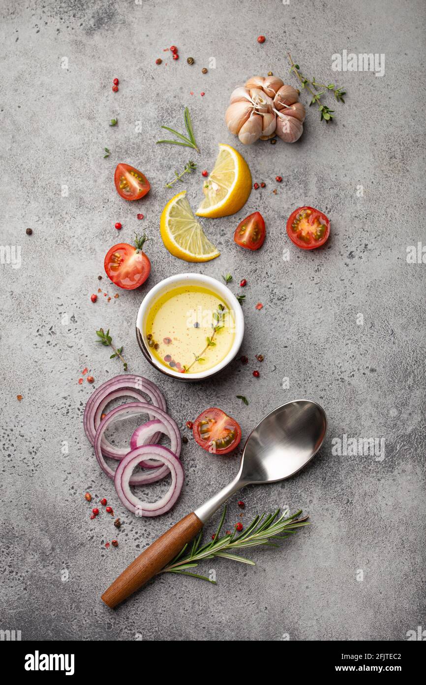 Food cooking healthy ingredients from above Stock Photo - Alamy