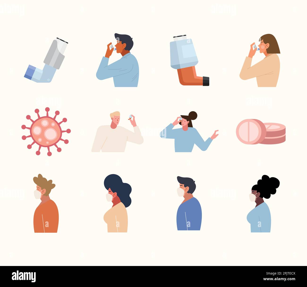 eight persons respiratory nebulizer characters Stock Vector Image & Art ...