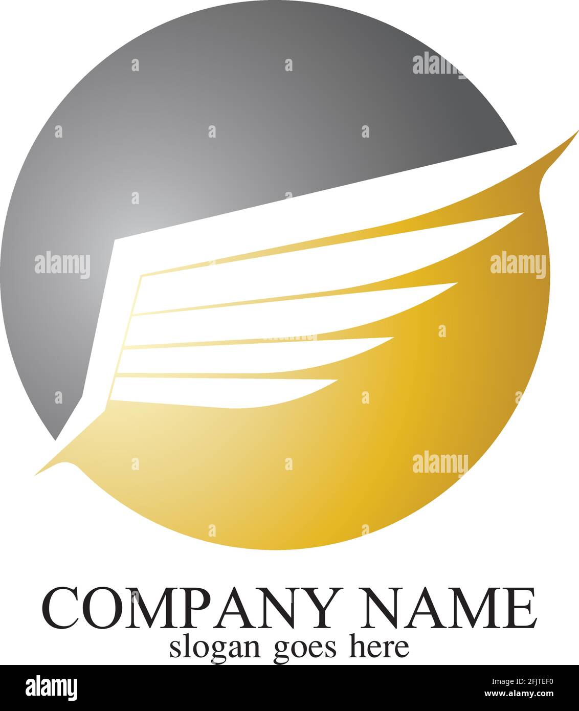 wings gold logo vector illustration template-vector Stock Vector Image ...