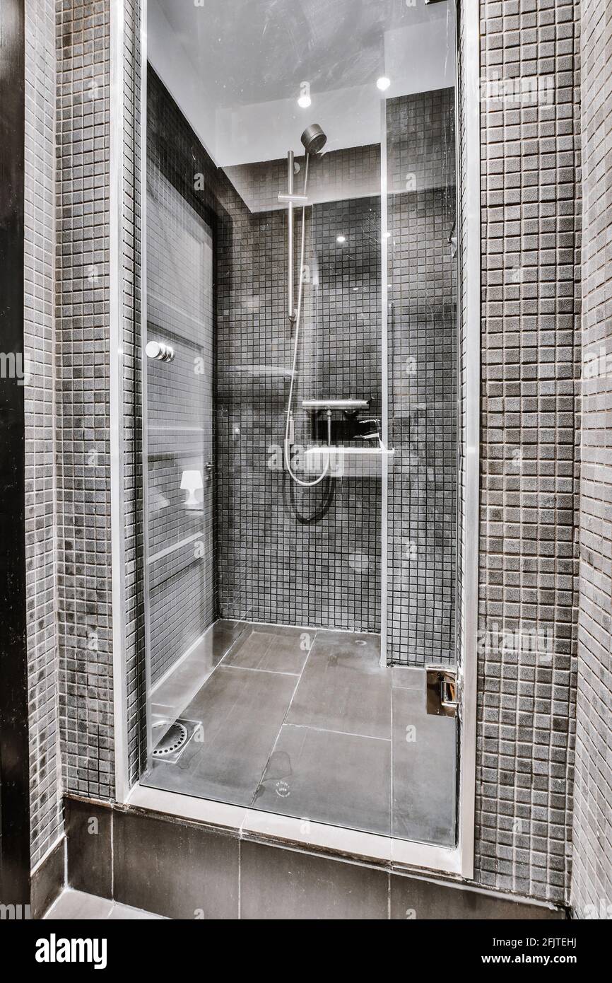 Shower box with glass door Stock Photo - Alamy