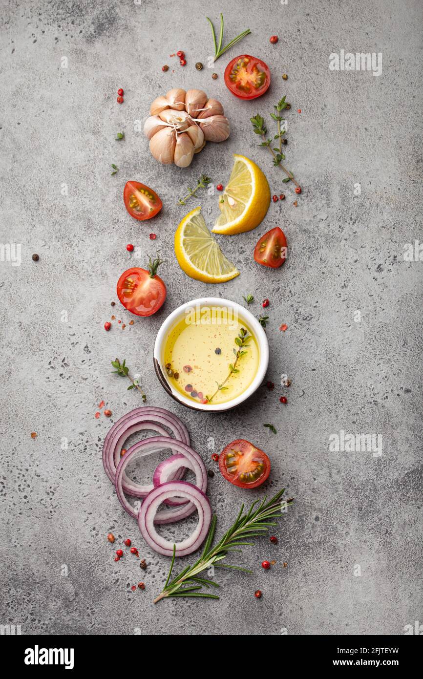 Food cooking healthy ingredients from above Stock Photo - Alamy
