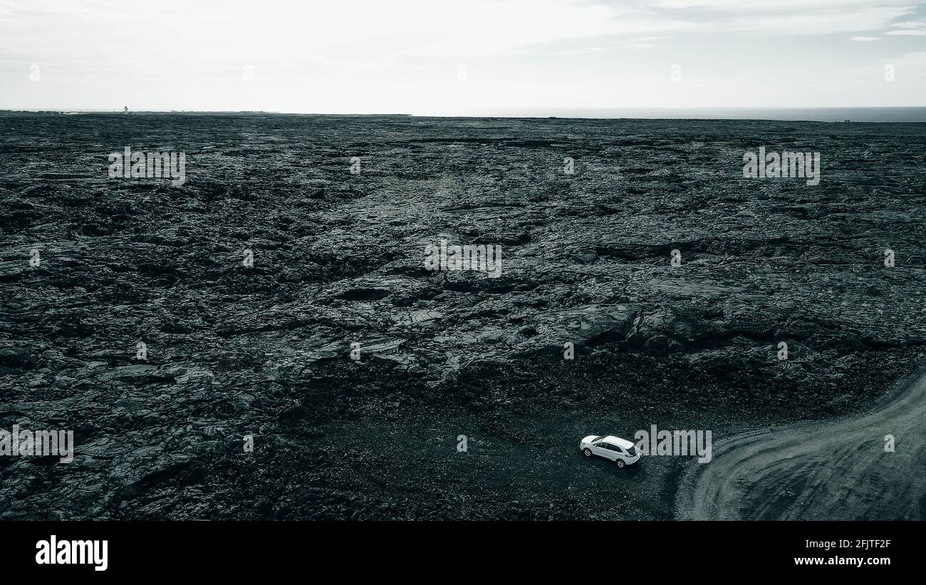 Basalt lava rock surface texture from a flow at Hawaii Volcanoes ...