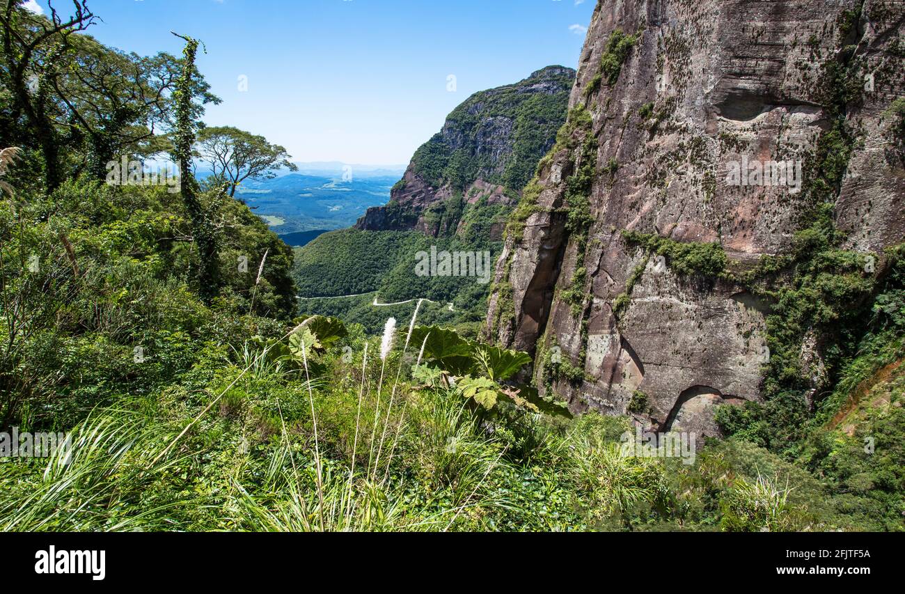 Beautiful view of a rural landscape in a mountainous area in Brazil ...
