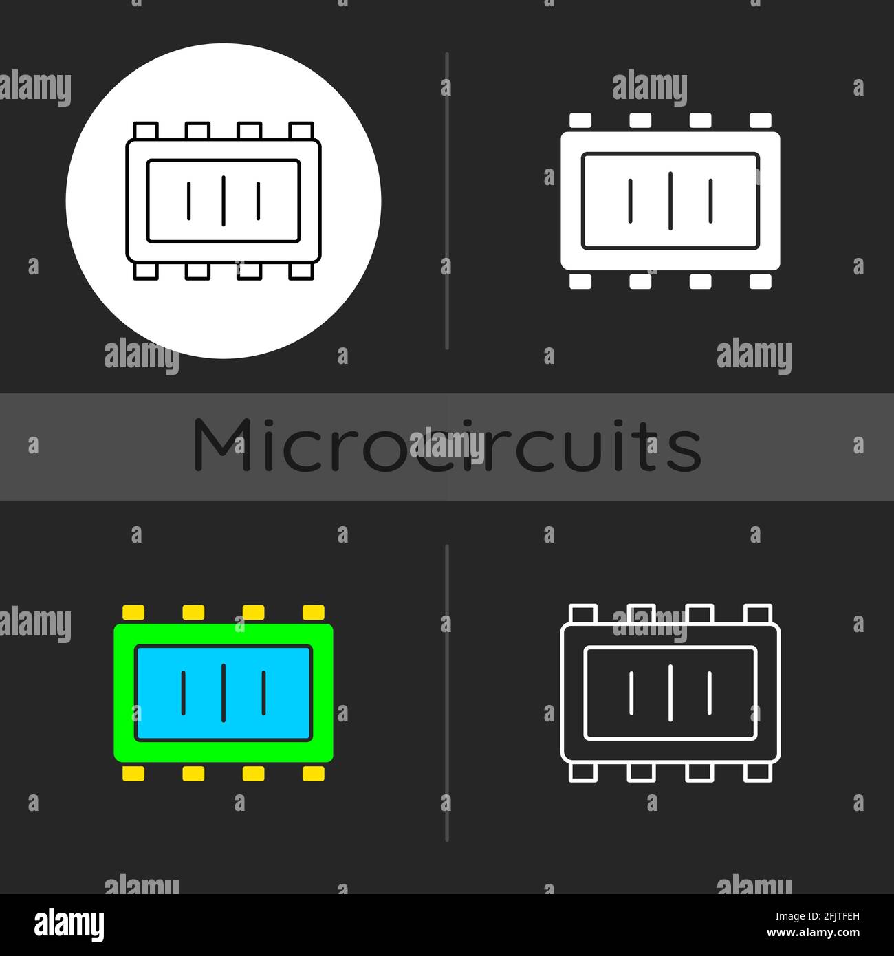 Smart microchip parts dark theme icon Stock Vector Image & Art - Alamy
