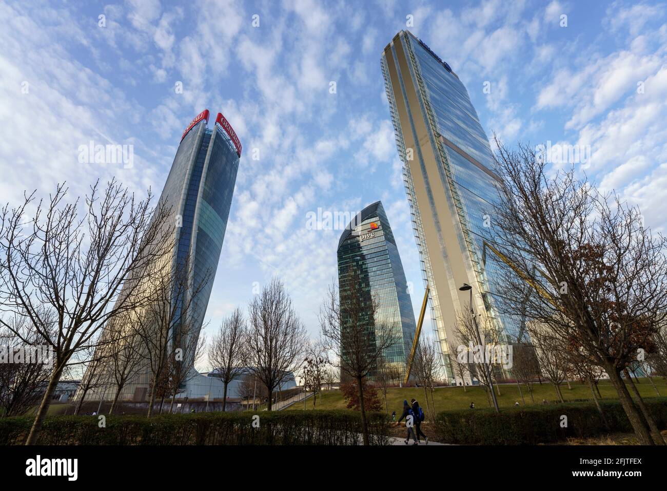 Milan, Lombardy Italy: the modern Citylife park. Isozaki, Hadid and ...