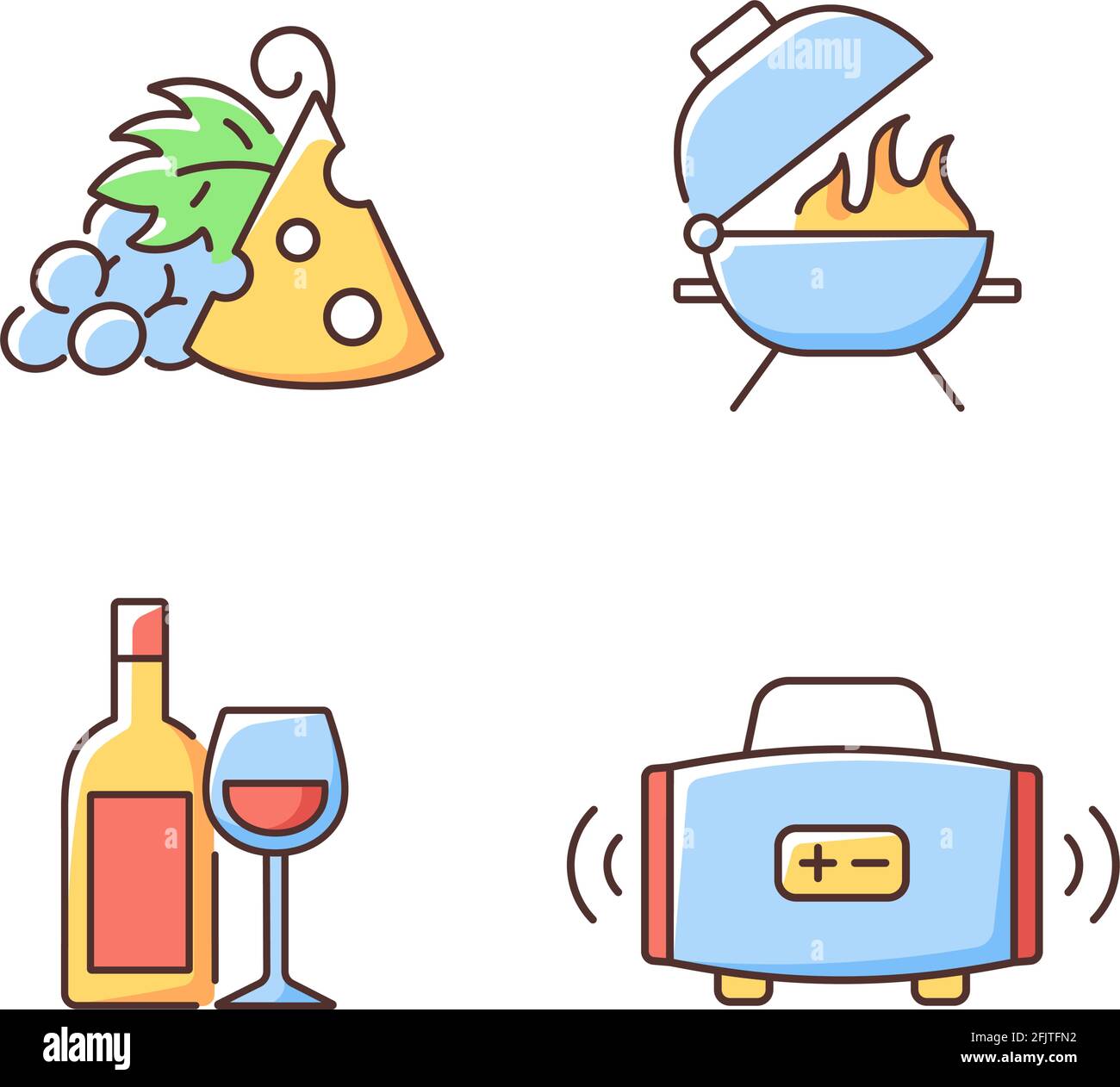 Outdoor dining RGB color icons set Stock Vector Image & Art - Alamy