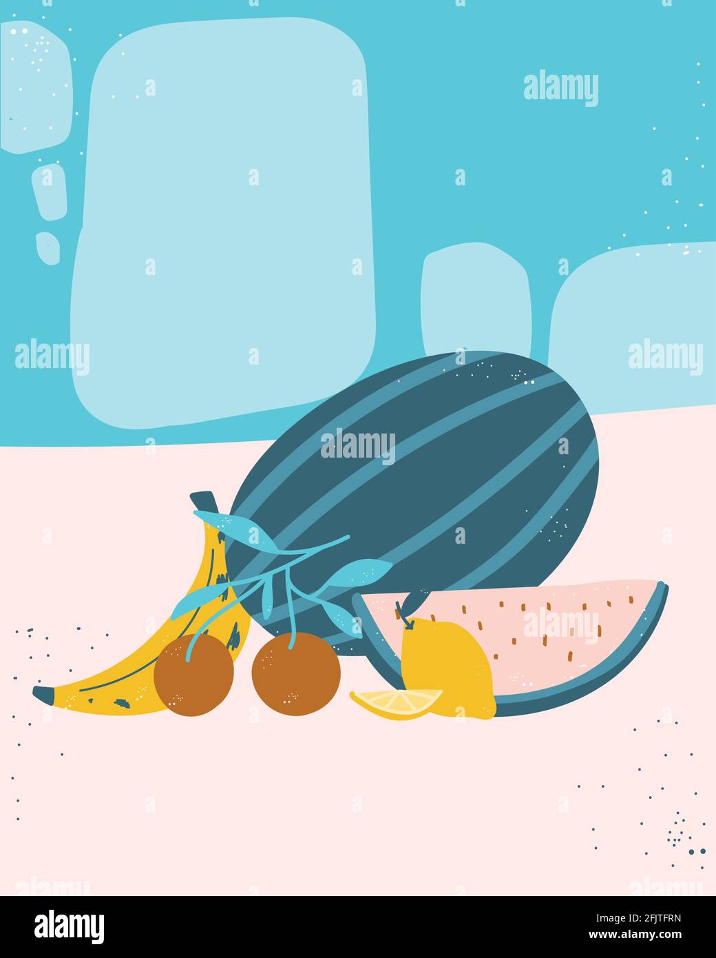fresh fruits collage abstract print Stock Vector Image & Art - Alamy