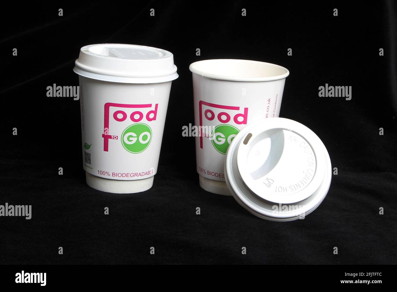 Fast food and drink containers. 100% Bio-degradable Stock Photo - Alamy