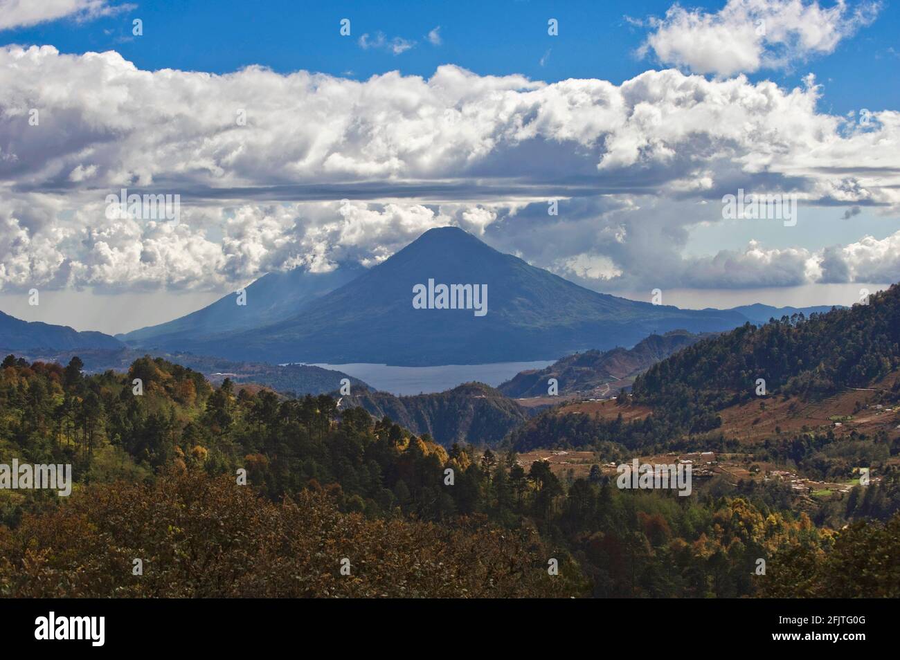 Lake Atitlán and volcano, Guatemala Stock Photo - Alamy