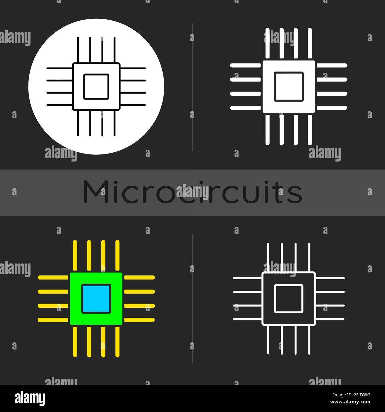 Electronic micro parts dark theme icon Stock Vector Image & Art - Alamy