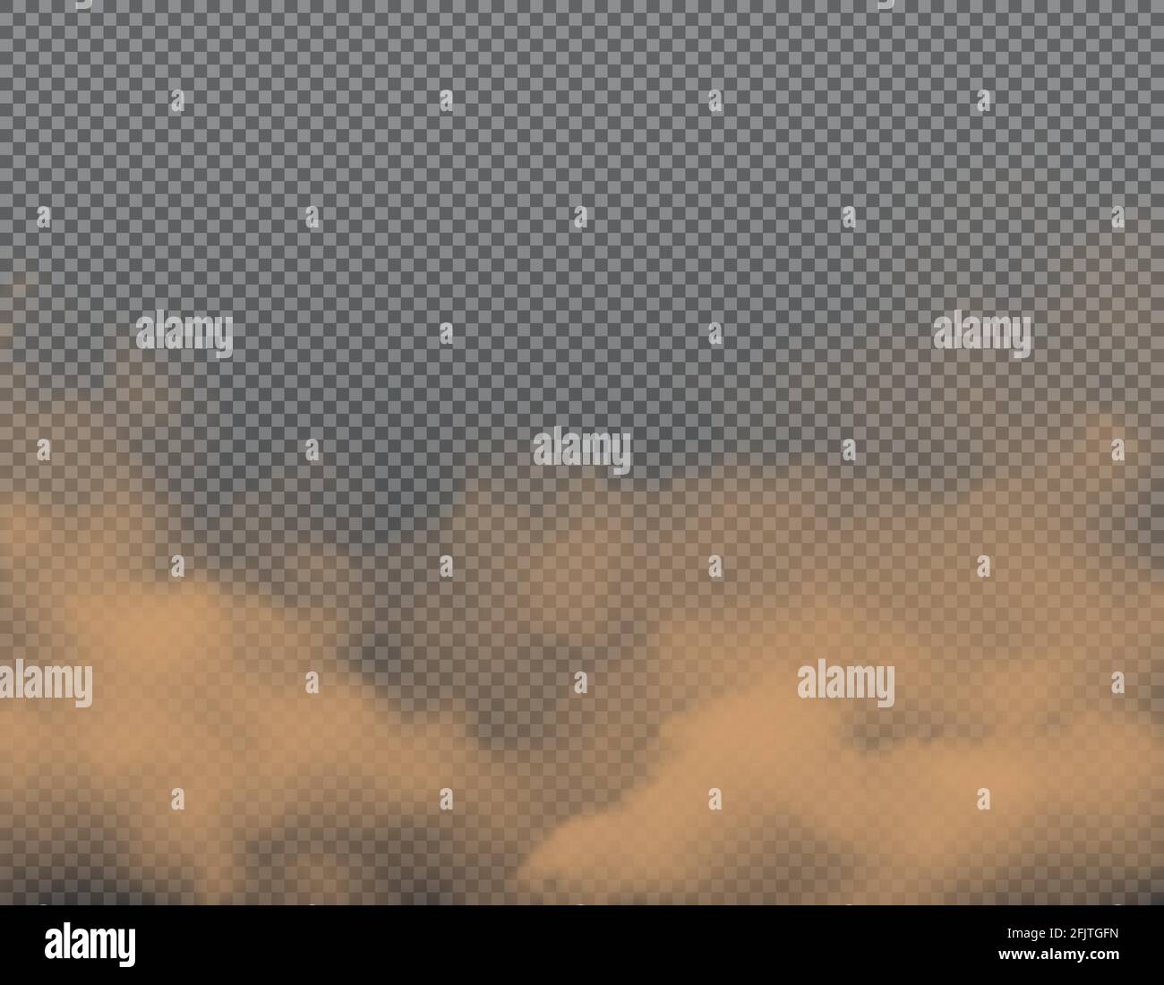 Brown dust, sand or dirt vector clouds on transparent background ...