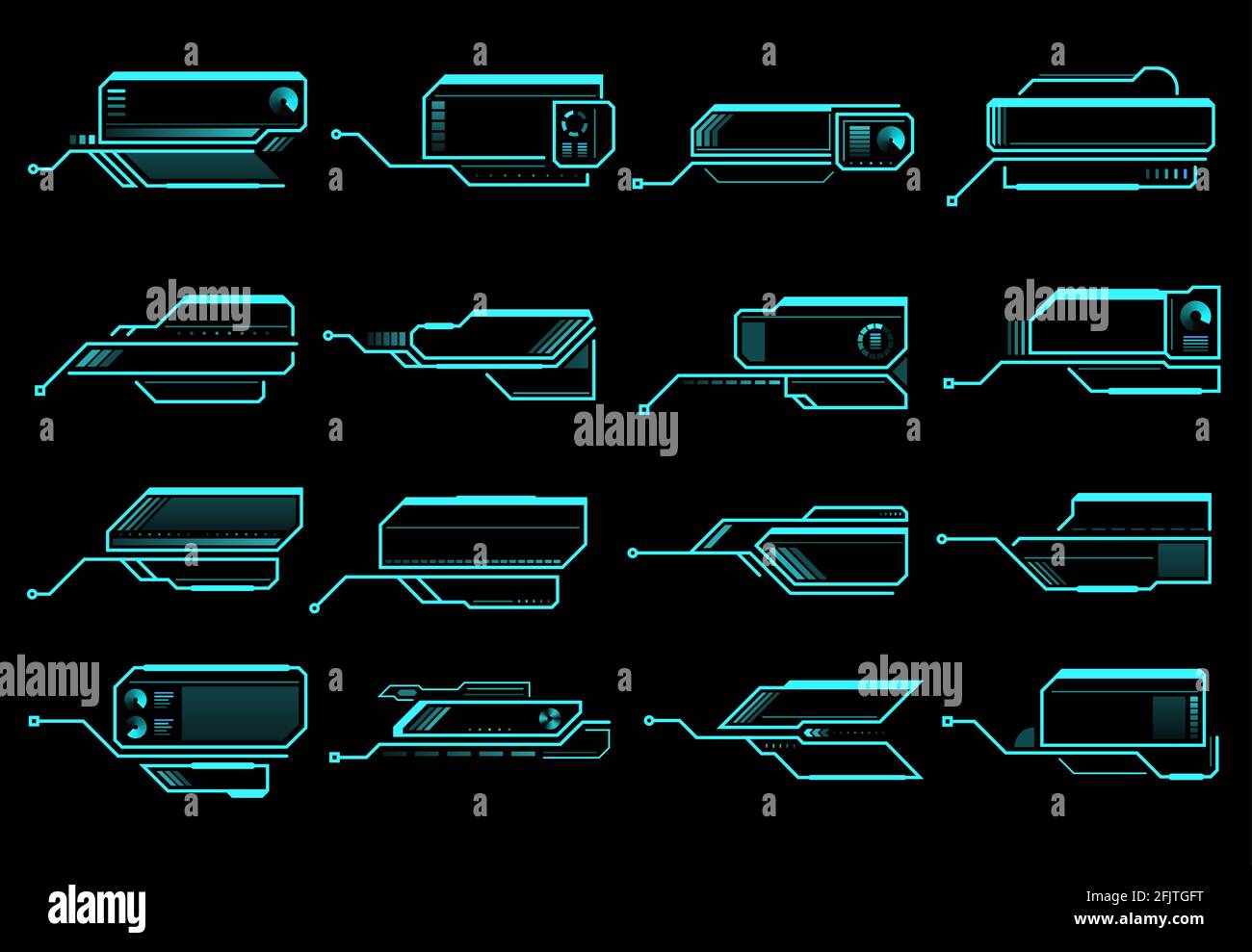 HUD callout titles, information call box bars and digital info boxes ...